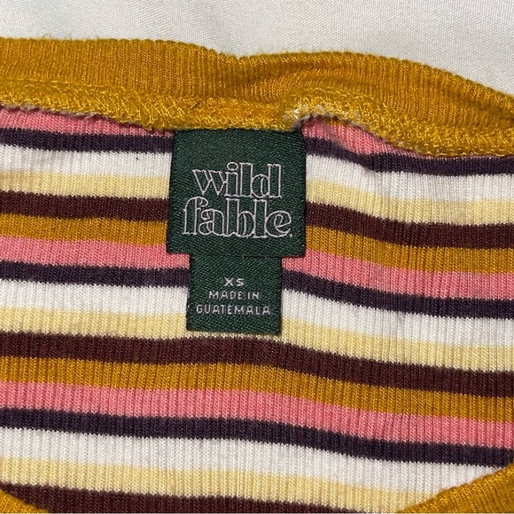 wild fable | Tops | Wild Fable Orange And Yellow Stripped Crop Tee Xs ...